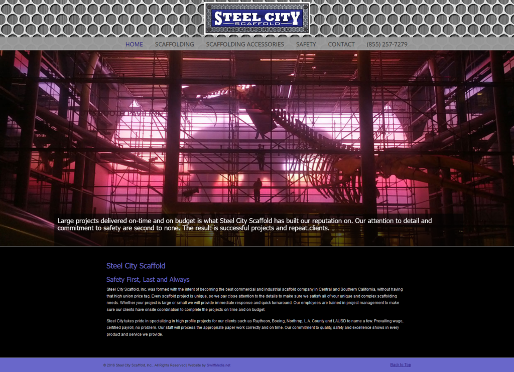 Swift Media | Steel City Scaffold Website Design